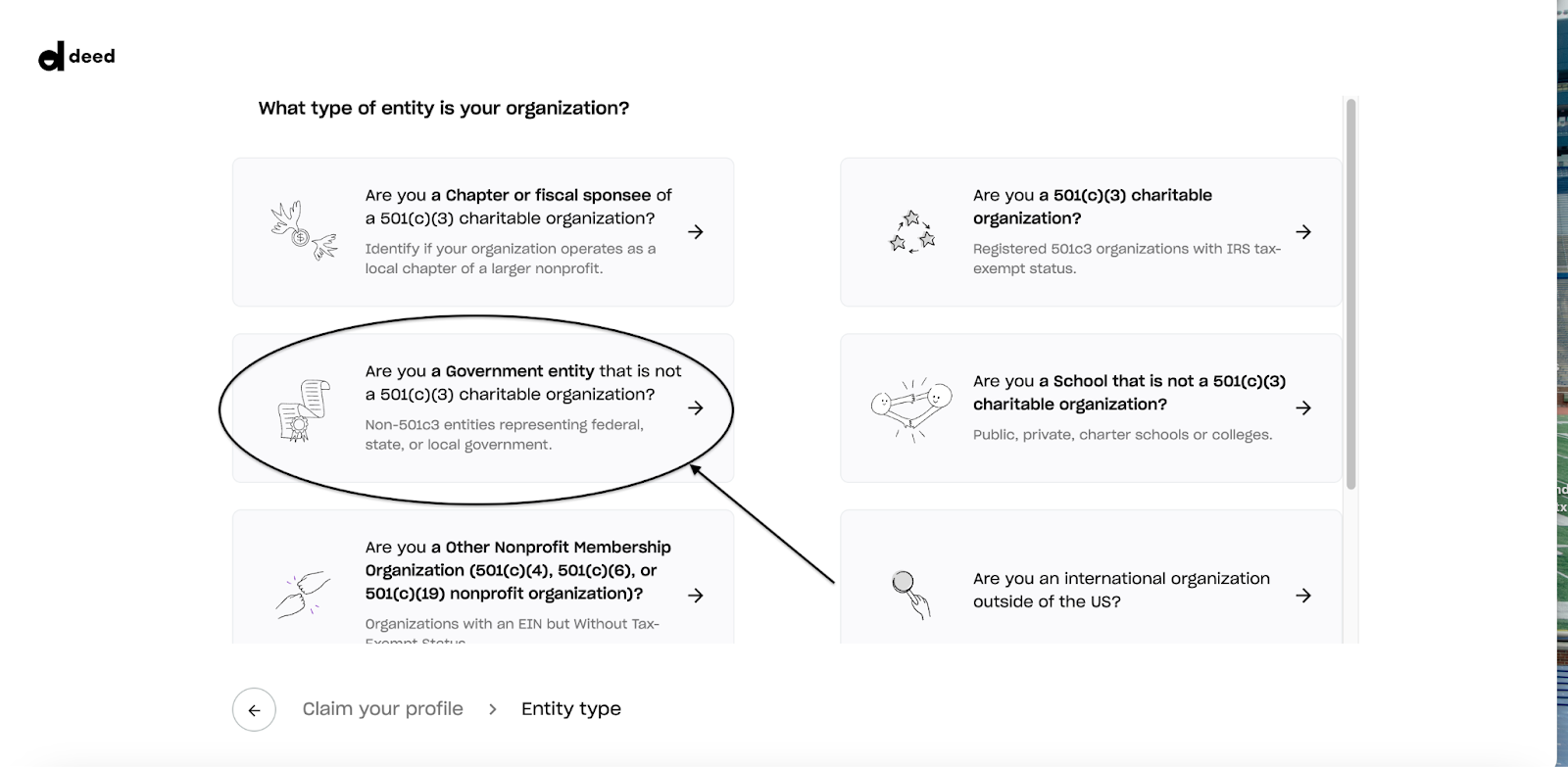Government Entity Onboarding – Deed Help Center